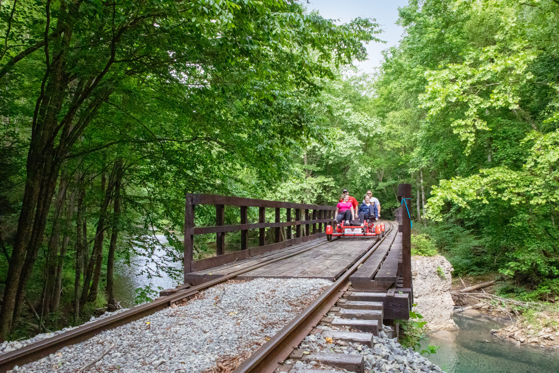 Governor Justice celebrates the opening of the state’s first railbike ...